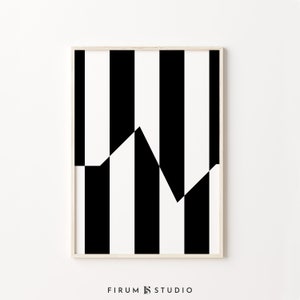 Geometrische Schwarz-Weiß-Wandkunst, Minimal Kunstdruck, herunterladbare Kunst, Mid Century ...