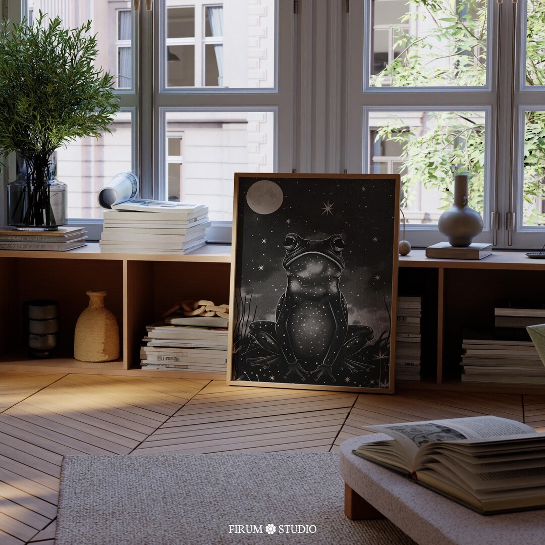 Moody Frog Printable Wall Decor, Dark Academia Aesthetic, Toad Art ...