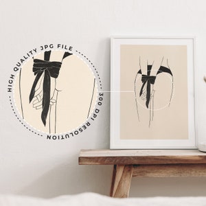 Woman Body Line Art, Beige Wall Art, Bondage Art Print, Downloadable ...