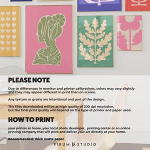 Bright Wall Art Set, 8 Piece Wall Art, Downloadable Art, Eclectic ...