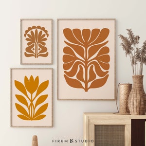 Terracotta Prints, 3 Piece Wall Art, Digital Download, Boho Botanical ...