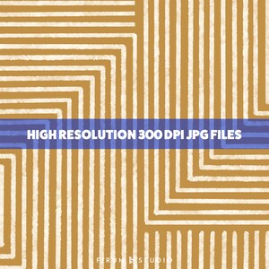 Mustard Yellow Geometric Lines Wall Art, Digital Print, Boho Wall Decor ...