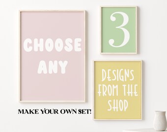 Choose Any 6 Prints and Make Your Own Set Custom Gallery Wall, Gallery ...