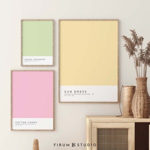 Color Block Prints, 3 Piece Wall Art, Downloadable Art, Danish Pastel ...
