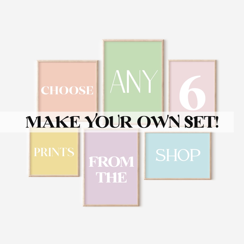 Choose Any 6 Prints and Make Your Own Set Custom Gallery - Etsy