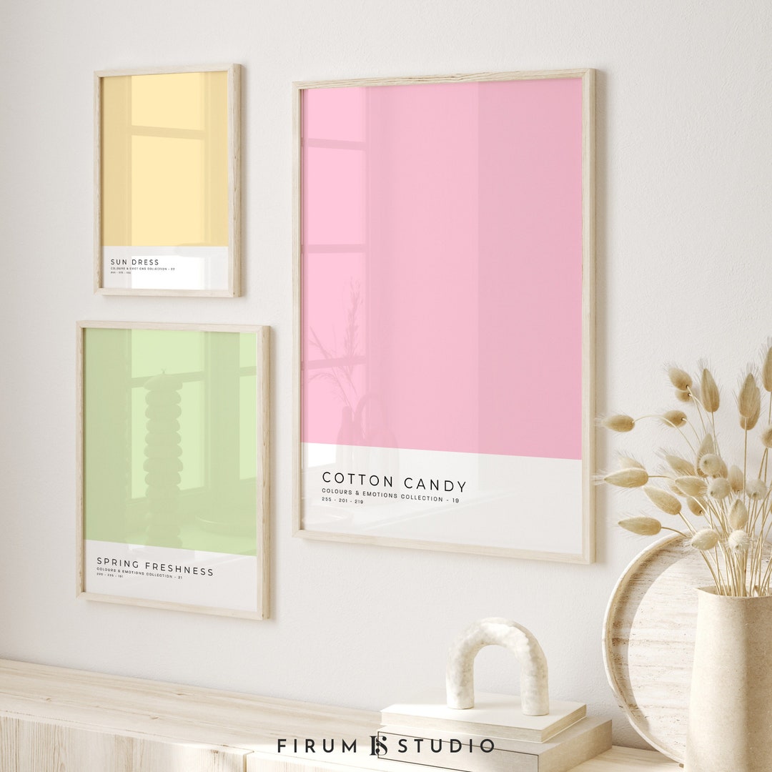 Color Block Prints, 3 Piece Wall Art, Downloadable Art, Danish Pastel ...