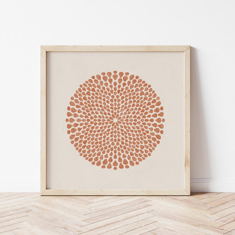 Burnt Orange Print Square Wall Art Printable Wall Art Earth | Etsy