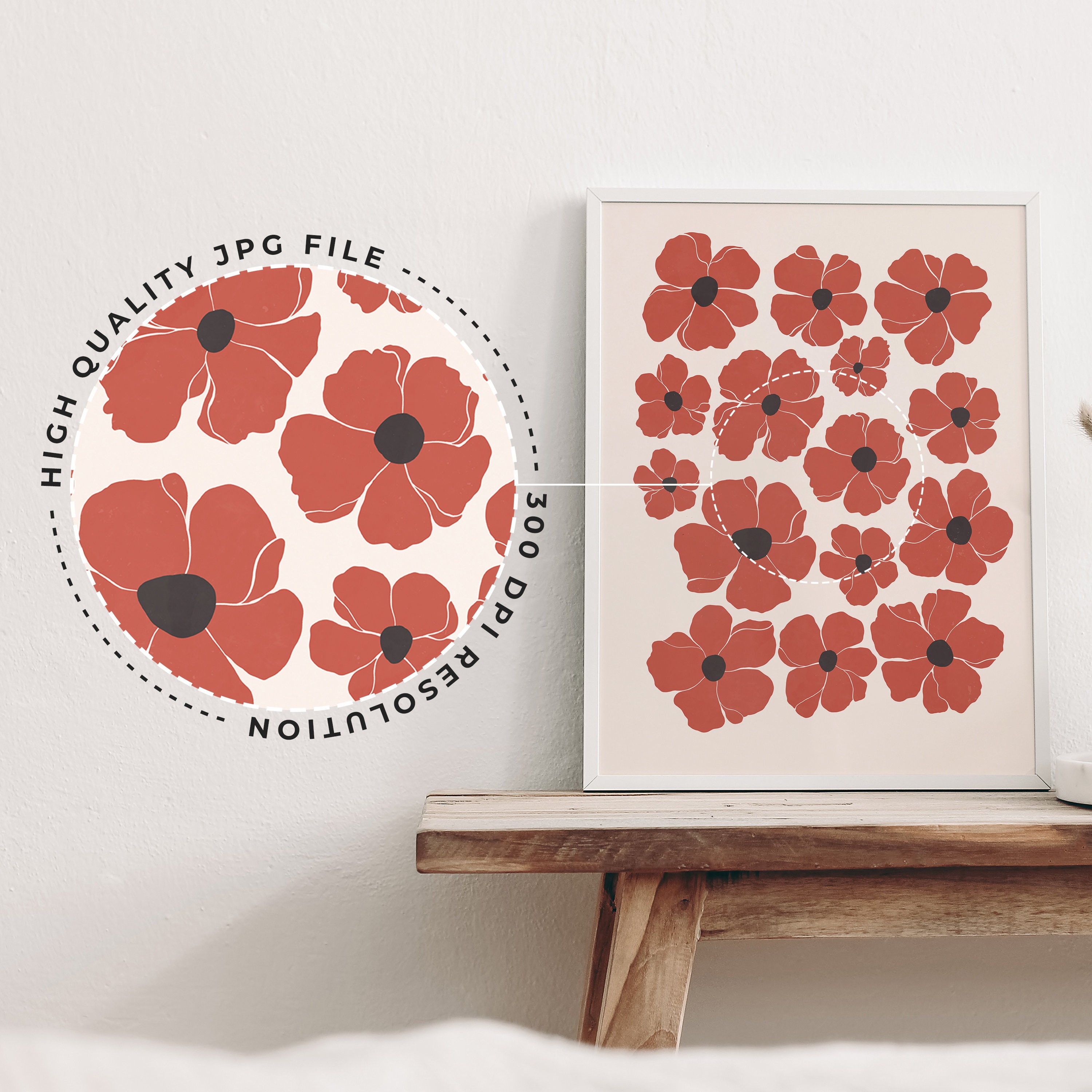 Poppy Wall Art Digital Print Red Poppy Print Floral | Etsy