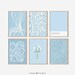 Light Blue Wall Gallery Set of 6 Printable Posters, Pastel Aesthetic ...