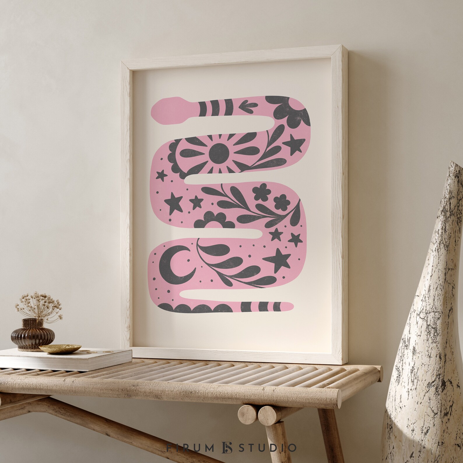Snake Wall Decor Pink Goth Art Printable Wall Art Pink - Etsy