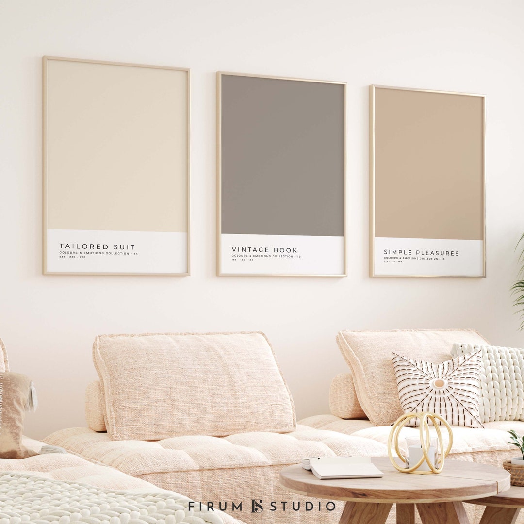 Neutral Colors Set, 3 Piece Wall Art, Colour Block Art Set, Light ...