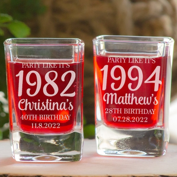 Happy Birthday Shot Glasses - Etsy