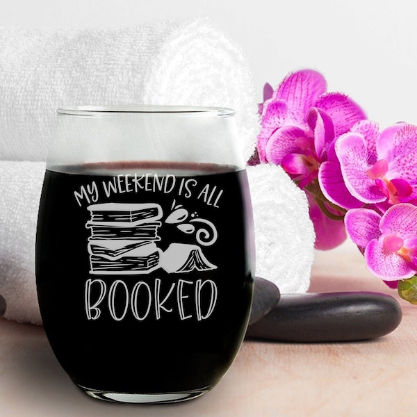Book Wine Glass Etsy