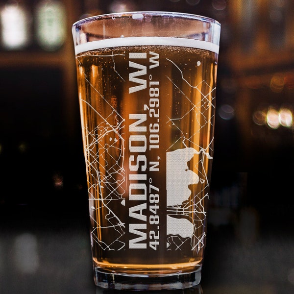 Maps Pint Glasses - Etsy