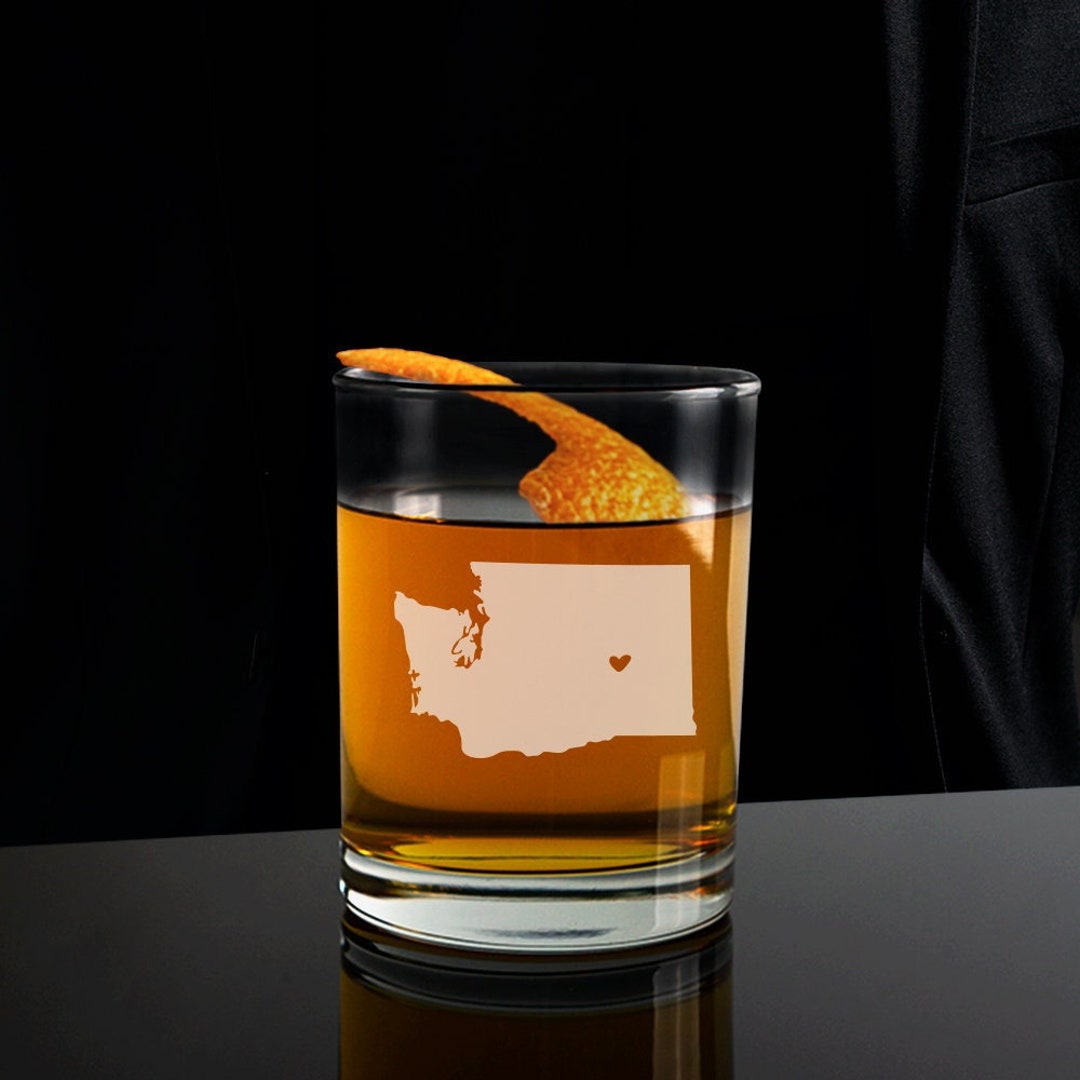 Personalized Washington State Whiskey Glasses, Washington Glass ...