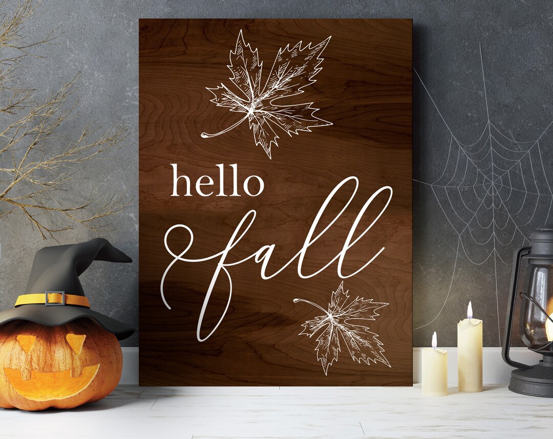 Hello Fall Wood Sign, Autumn Wood Signs, Autumn Decor, Autumn Signs ...