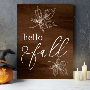 Hello Fall Wood Sign, Autumn Wood Signs, Autumn Decor, Autumn Signs ...