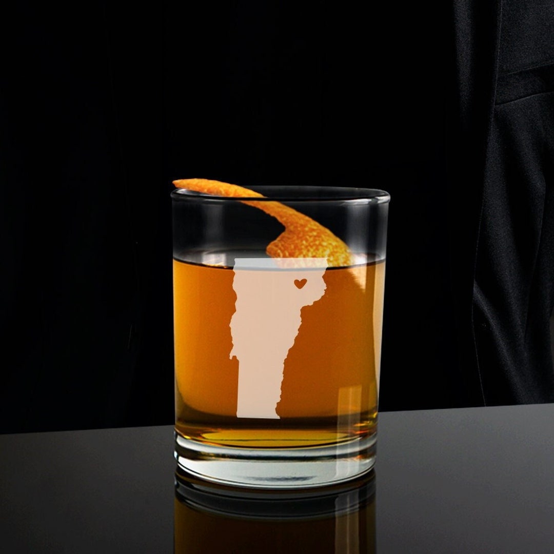 Personalized Vermont State Whiskey Glasses, Vermont Glass, Vermont ...