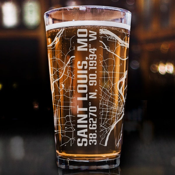 St Louis Map Pint Glass - Etsy