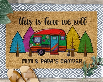 This is How We Roll Welcome Mat, Printed Polyester Doormat, RV Welcome ...
