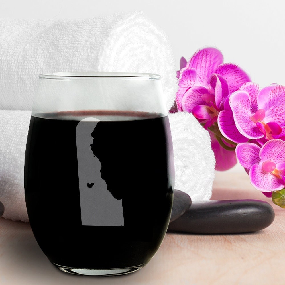 Personalized Delaware State Wine Glasses Delaware Glass - Etsy