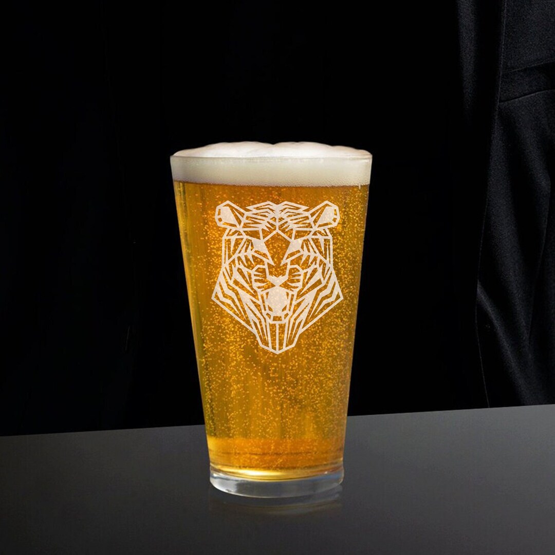 Tiger Beer Glass, Tiger Glasses, Animal Beer Glass, Beer Gift, Beer ...