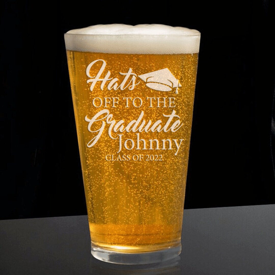 College Graduation Gift, Graduation Beer Glass, Pint Glass, Graduation ...