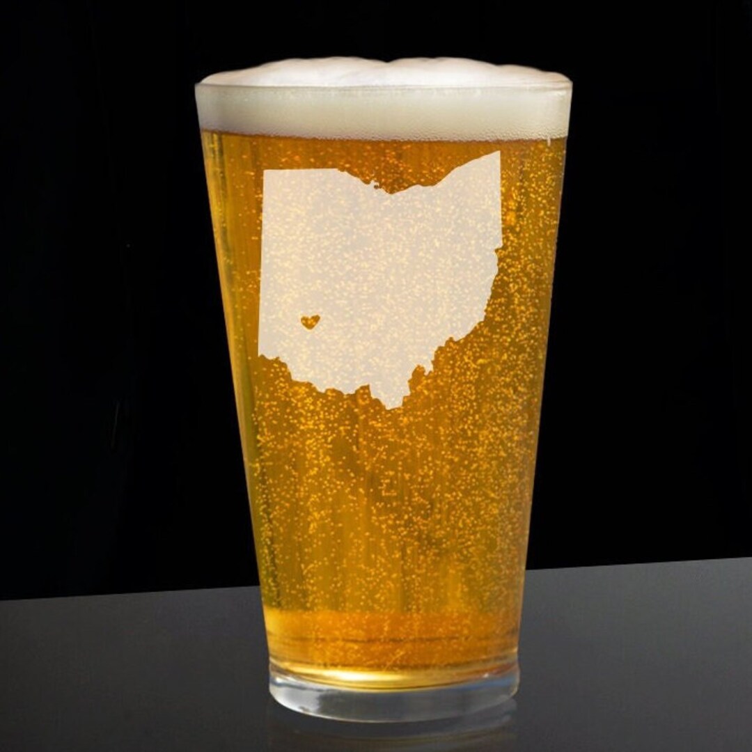 Personalized Ohio State Beer Glasses, Ohio Glass, Ohio Beer Glass, Ohio ...
