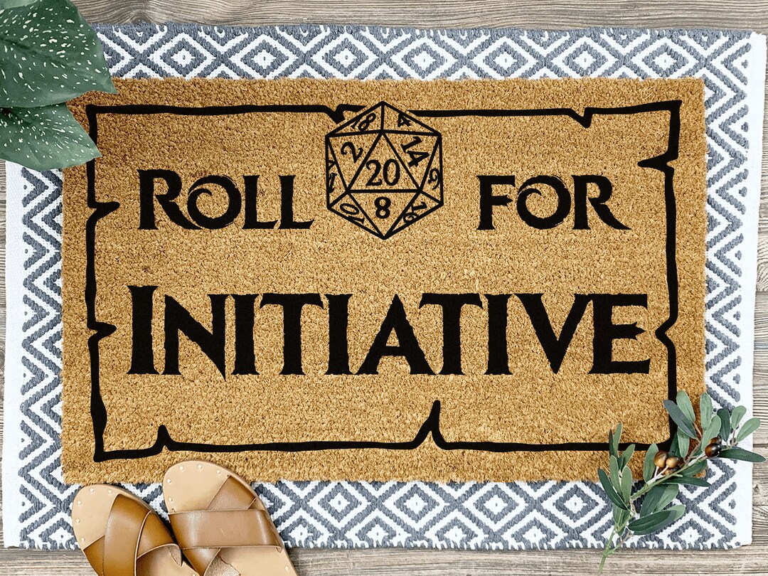 Roll for Initiative Welcome Mat, Housewarming Gift, Home Decor, Front ...