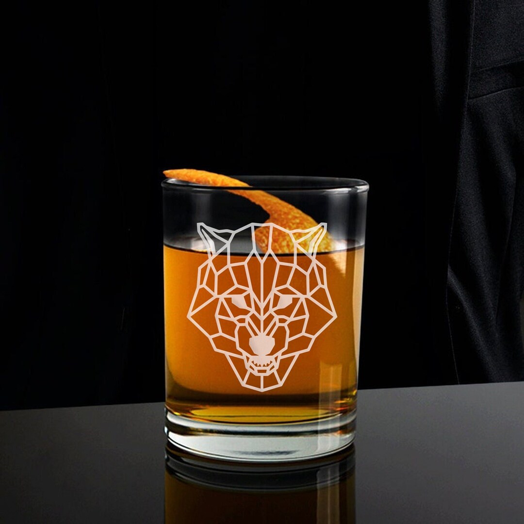 Wolf Whiskey Glass, Wolf Whiskey Glasses, Animal Whiskey Glass, Whiskey ...