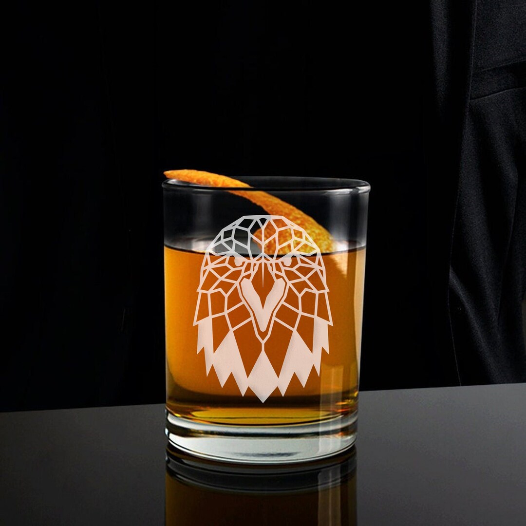 Hawk Whiskey Glass, Hawk Whiskey Glasses, Animal Whiskey Glass, Whiskey ...