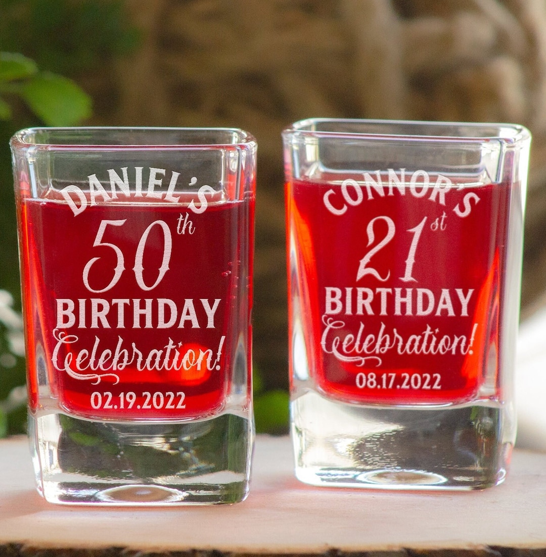 Happy Birthday Shot Glass, Laser Engraved Shot Glass, Shot Glasses for ...
