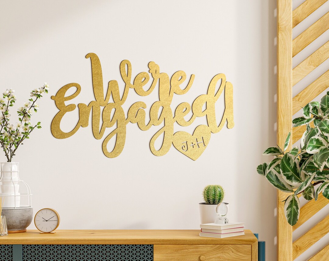 We're Engaged Wood Sign, Wood Wedding Signs, Custom Wood Sign, Wooden ...