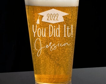 College Graduation Gift, Graduation Beer Glass, Pint Glass, Graduation ...