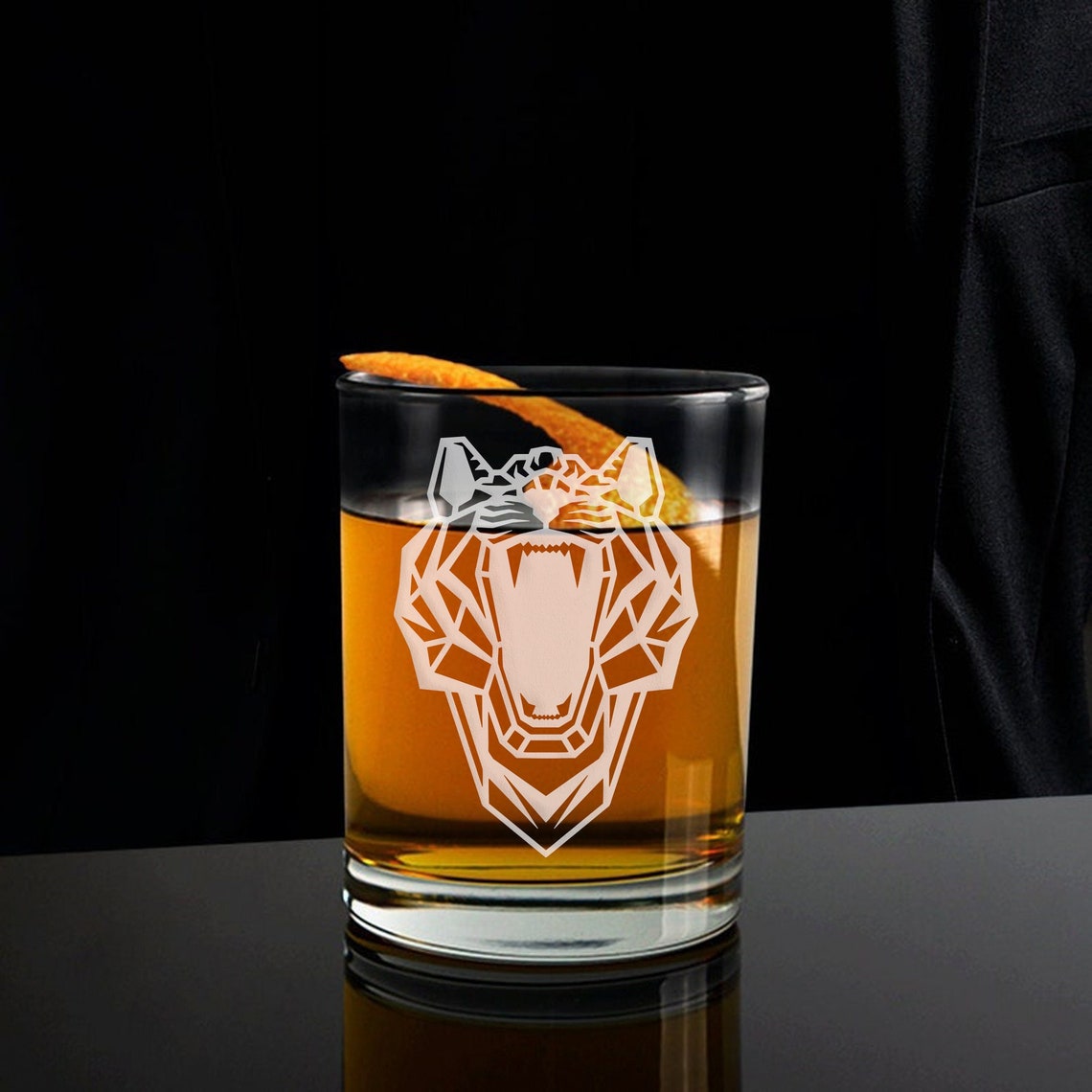 Tiger Whiskey Glass Tiger Whiskey Glasses Animal Whiskey | Etsy