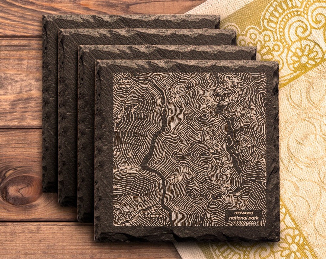 Redwood National Park Slate Coasters, California National Park Coasters ...