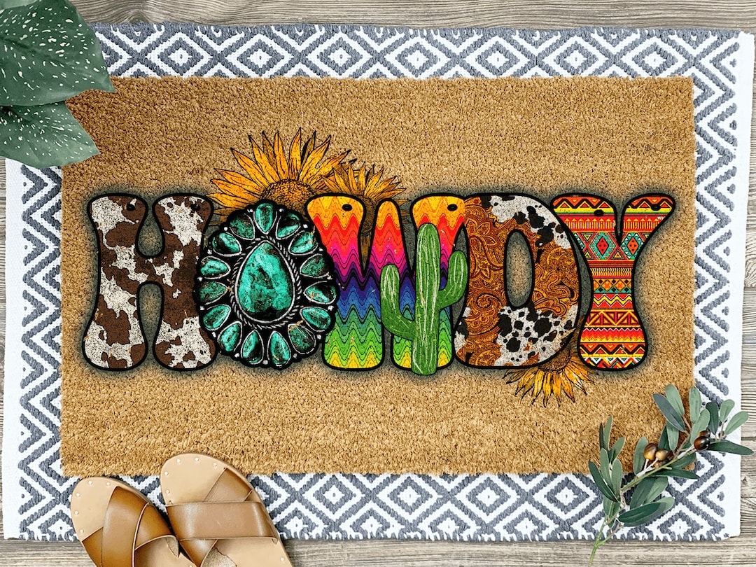 Howdy Mat, Howdy Doormat, Welcome Doormats, Housewarming Gift, Home ...