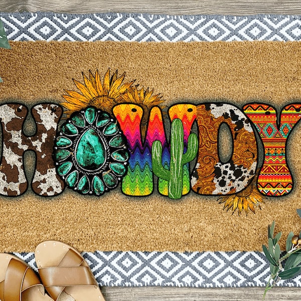 Western Door Mat - Etsy