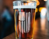 Distressed American Flag Beer Glass - Etsy