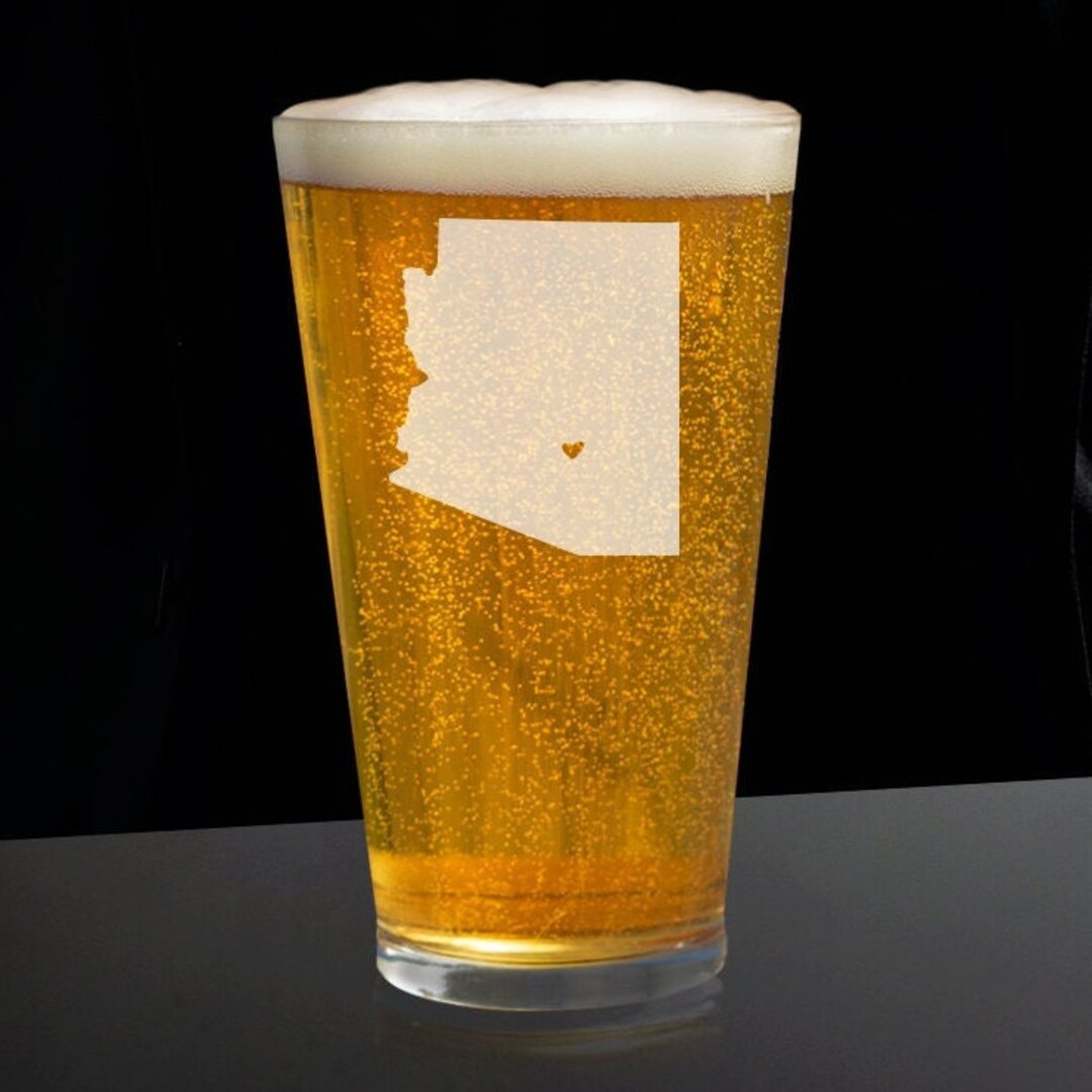 Personalized Arizona State Beer Glasses, Arizona Glass, Arizona Beer ...