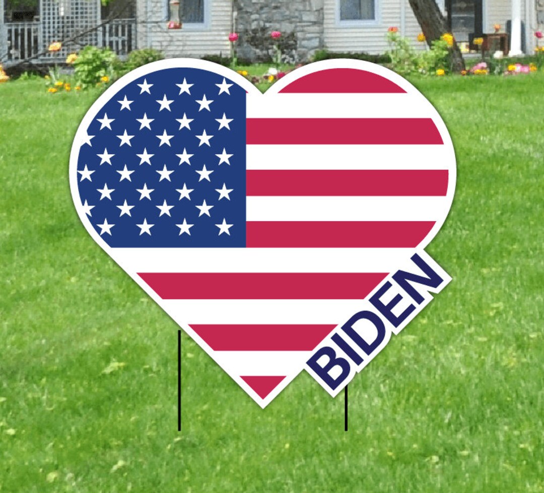 Biden 2024 Yard Sign, Coroplast American Flag Joe Biden for President ...