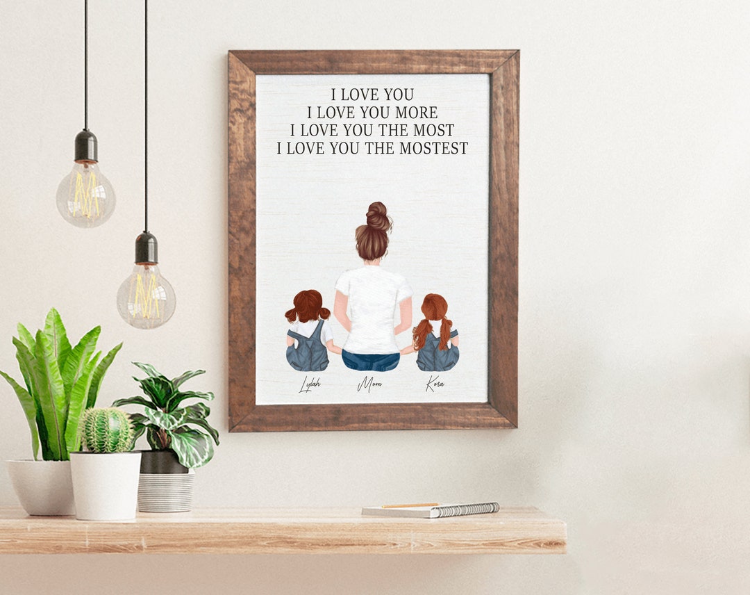 Mothers Day Family Portrait, Mothers Day Gift, Personalized Gift for ...