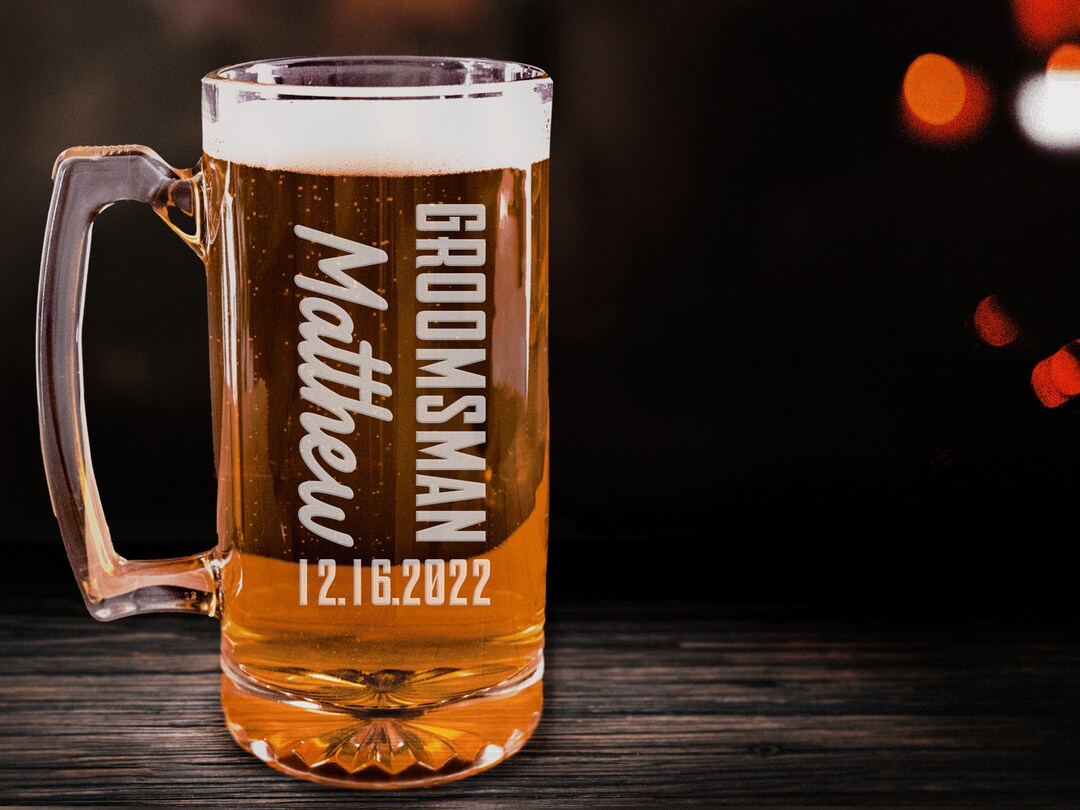 Personalized Beer Mug, Beer Glass, Beer Gift, Groomsmen Gift, Gift for ...
