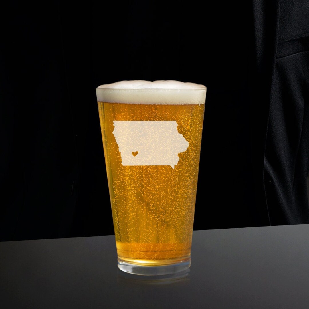 Personalized Iowa State Beer Glasses Iowa Glass Iowa Beer - Etsy
