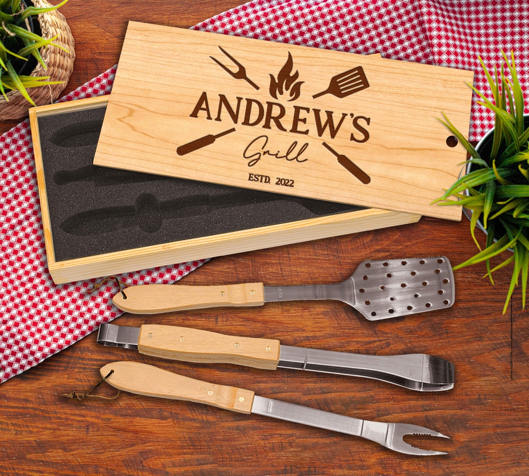BBQ Set, BBQ Grill Tool Set, Personalized Barbecue Set, Grilling Tools ...