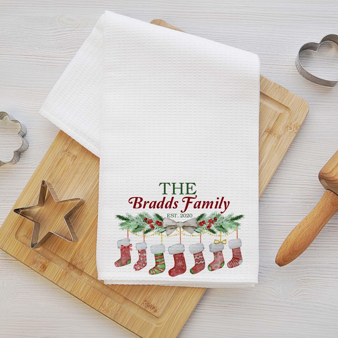 Personalized Christmas Kitchen Towel, Christmas Kitchen Decor ...