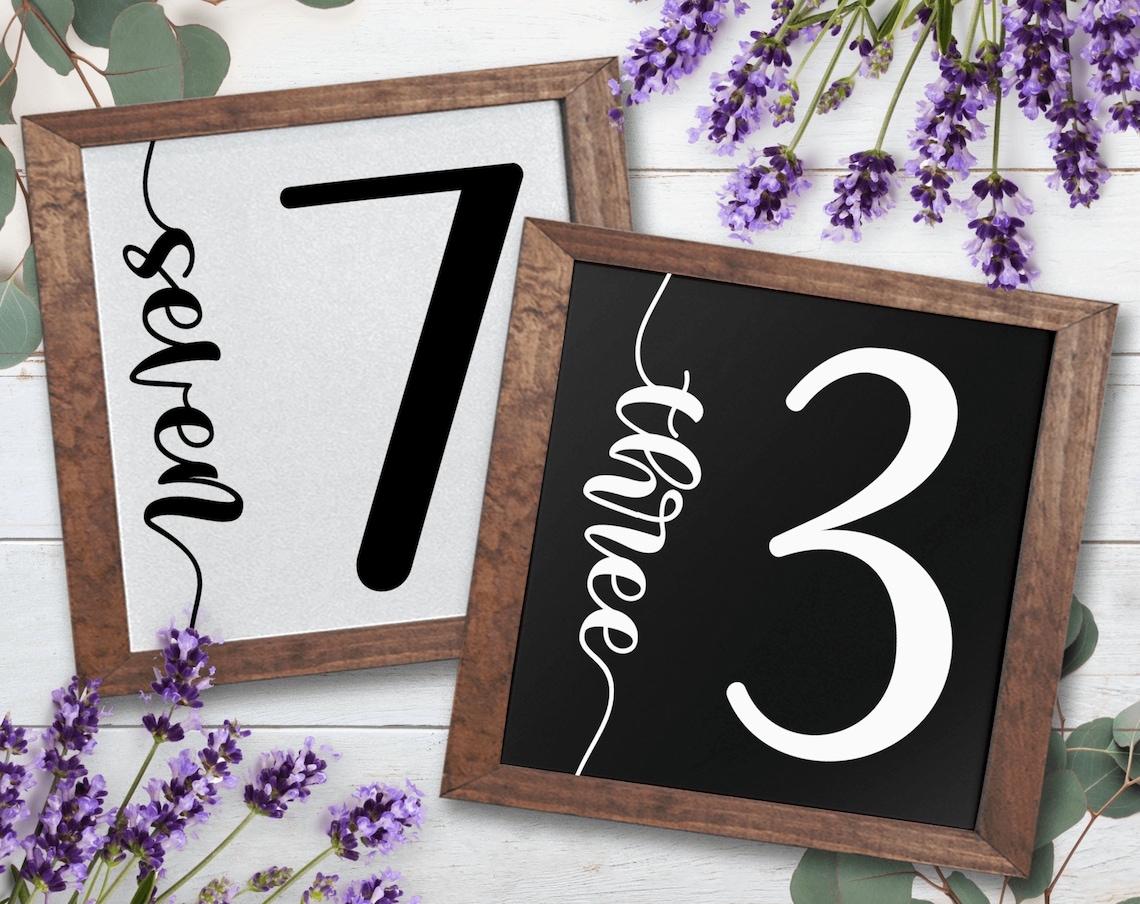 Number Sign Framed Number Sign Home Signs Wedding Signs - Etsy