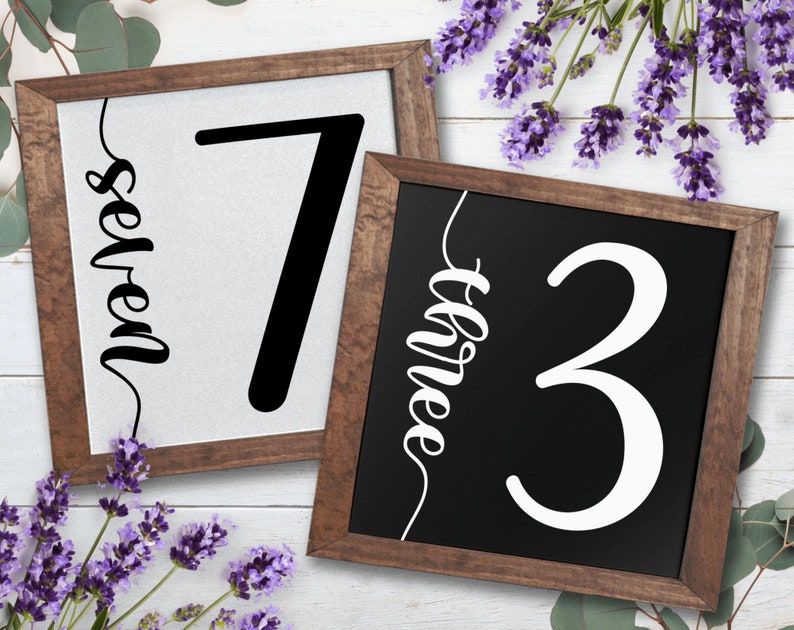 Number Sign, Framed Number Sign, Home Signs, Wedding Signs, Fancy ...