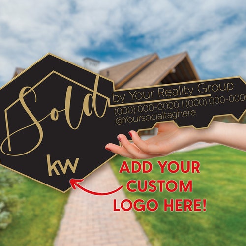 Sold Custom Real Estate Wooden Key Sign Custom Wood Key Sign - Etsy