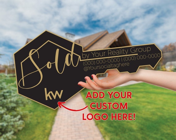 Sold Custom Real Estate Wooden Key Sign Custom Wood Key Sign - Etsy